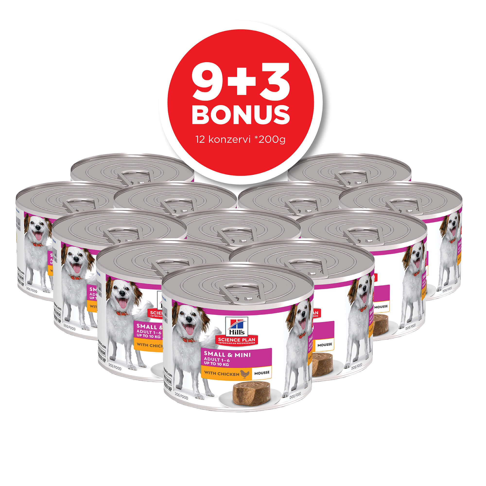 Hill's Science Plan Adult Mousse Piletina Konzerva 200 g PAK 12 kom 9+3 ...