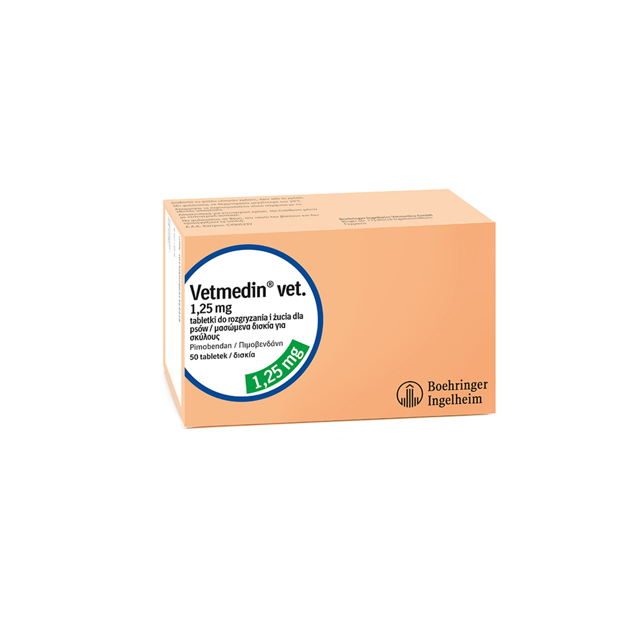 Vetmedin vet., 1,25 mg, tableta za žvakanje, za pse, 100 tableta