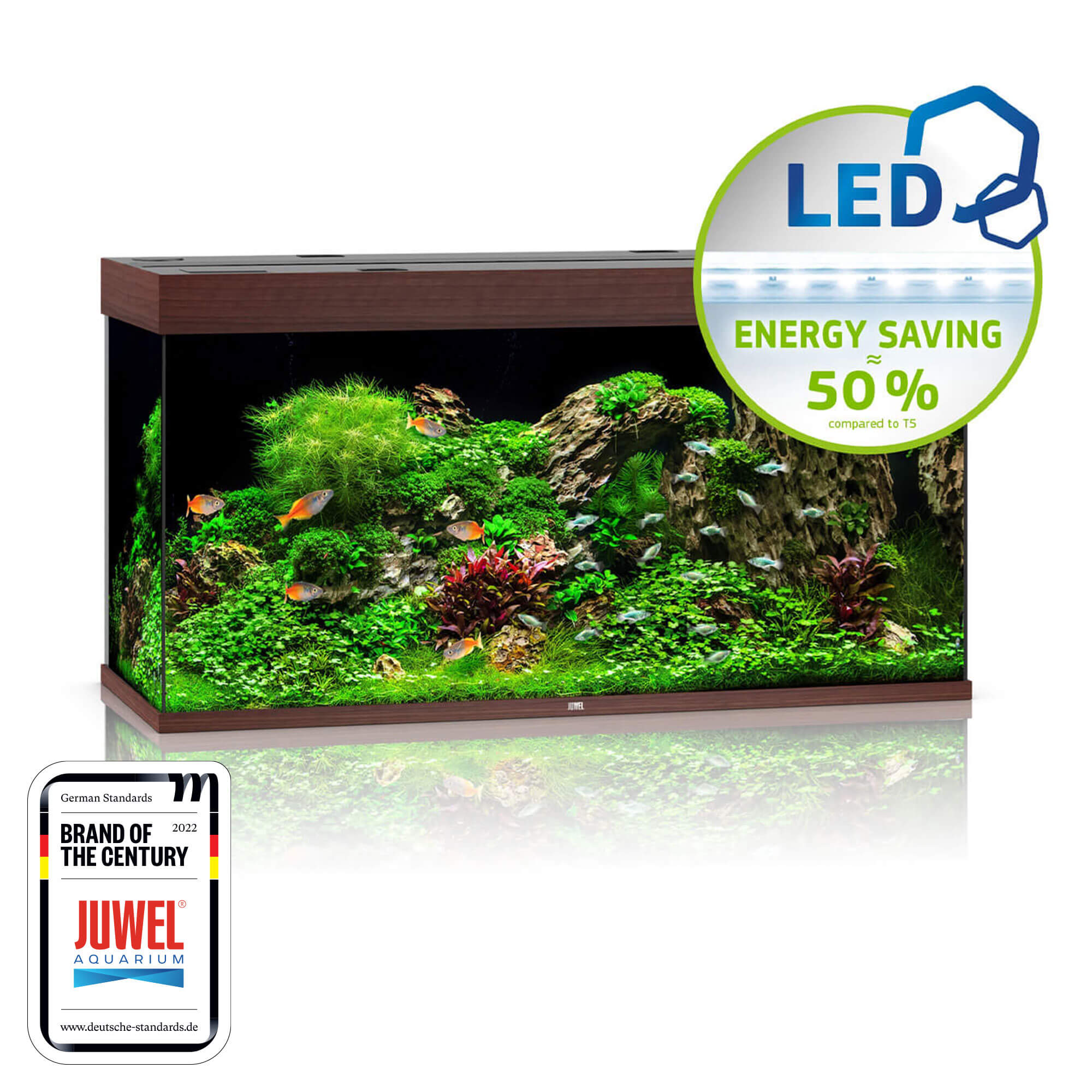 JUWEL Rio 350 LED Akvarij Tamno drvo, 121 x 51 x 66 cm, 350 litara