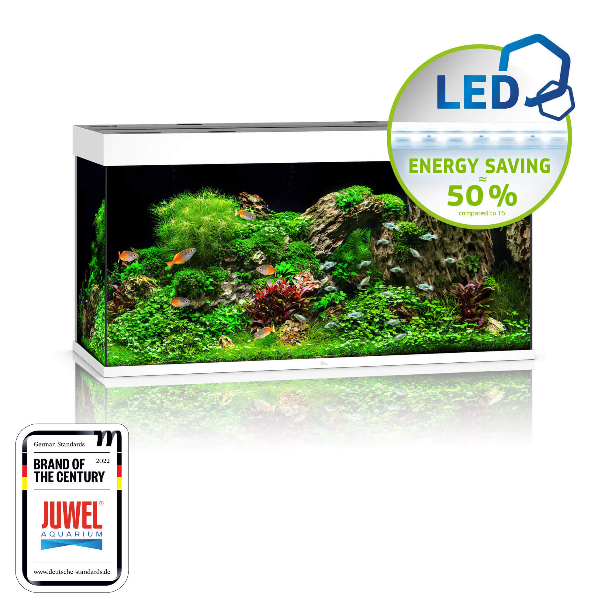 JUWEL Rio 350 LED Akvarij Bijeli, 121 x 51 x 66 cm, 350 litara
